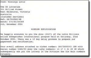 Lottery scams to identify and avoid - Staying safe playing lotto